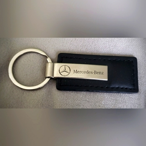 Mercedes | Other | Mercedes Black Leather And Siver Plate Keychain From ...